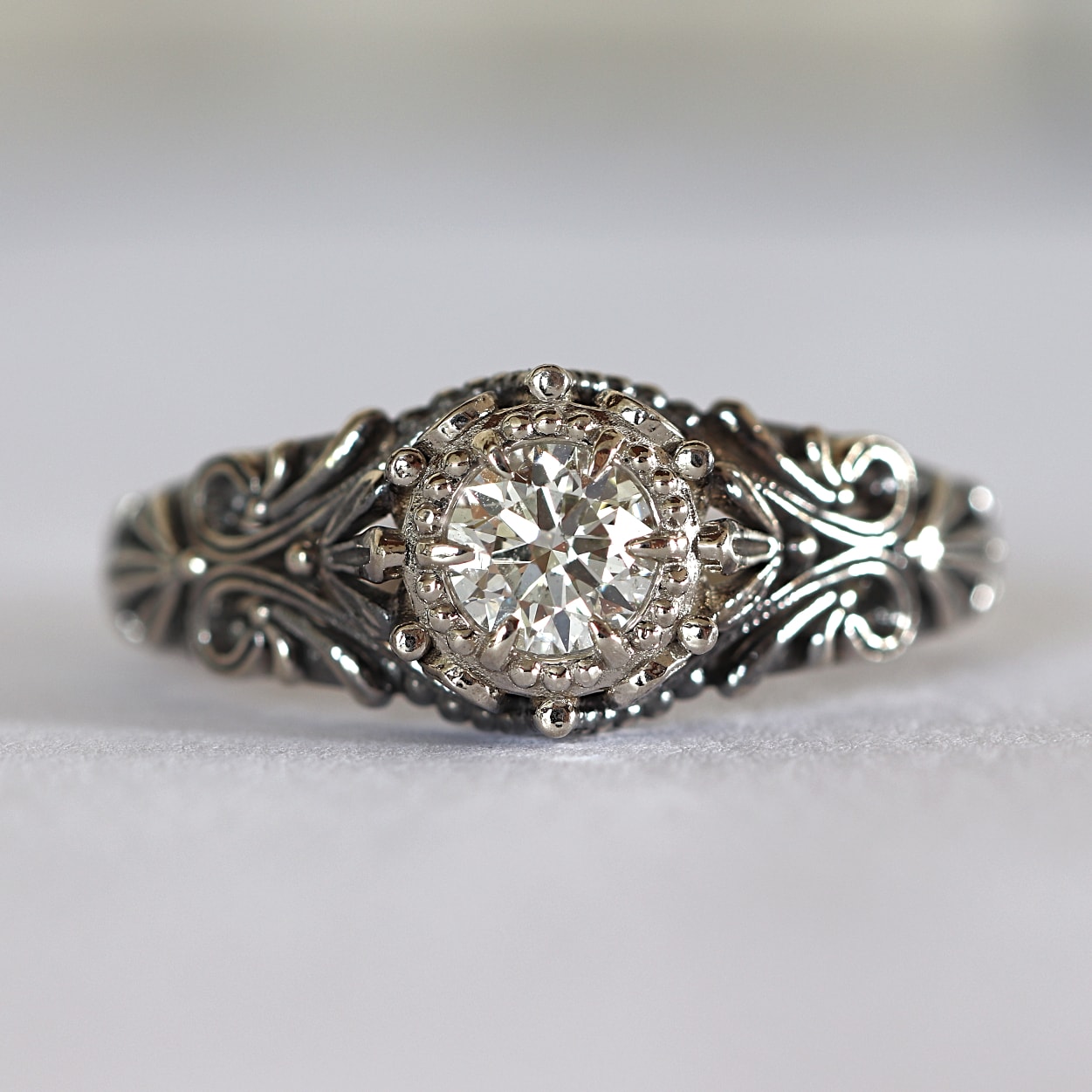 Antique style engagement rings - Firefly Jewellers